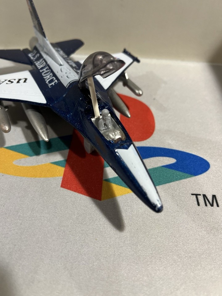 US Airforce F16 Fighter Jet Plane USAF 7 Long Pull Back Action Diecast ...