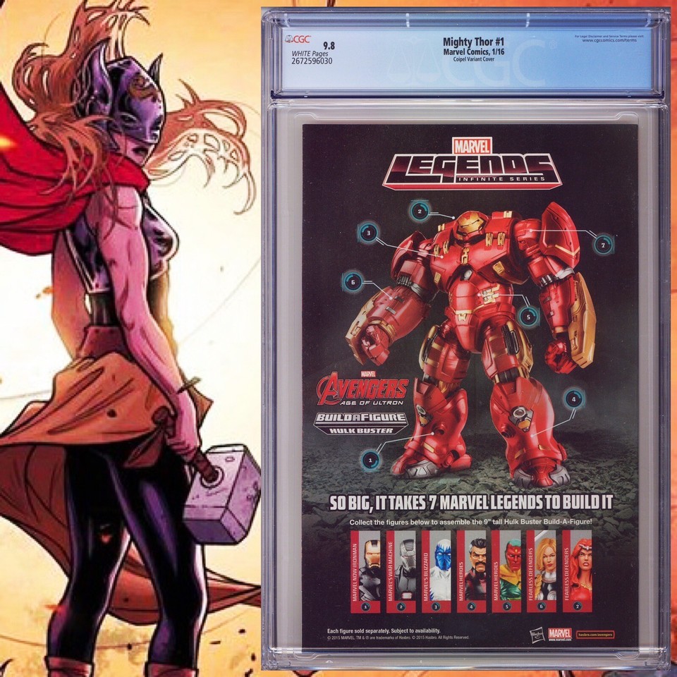 CGC 9.8 Mighty Thor #1 Coipel Variant White Pages Jane Foster Love and ...