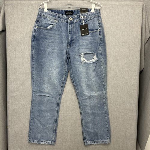 Factorie Jeans Womens 12 Blue Original Straight Leg Distressed NEW 5235 ...