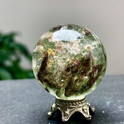 28G Natural Green Ghost Crystal Quartz Ball Crystal Sphere Mineral ...