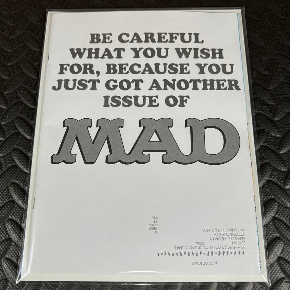 MAD MAGAZINE #38 AUG 2024 MAD SUMMER BUMMER ISSUE GPK ARTISTS+BAG/BOARD ...