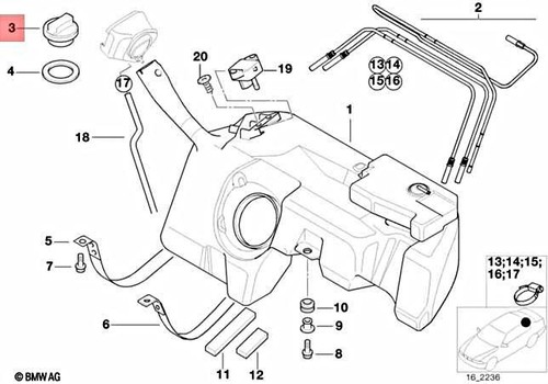 Genuine BMW Z3 Coupe Roadster Fuel Tank Filer Cap OEM 16116756771 | eBay