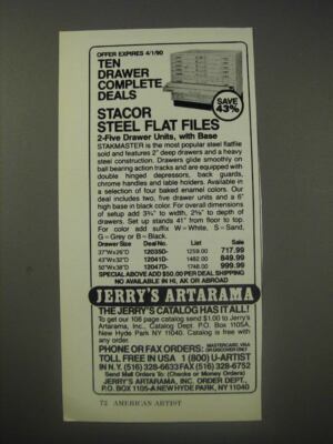 1990 Jerry's Artarama Ad - Ten drawer complete deals stacor steel flat ...