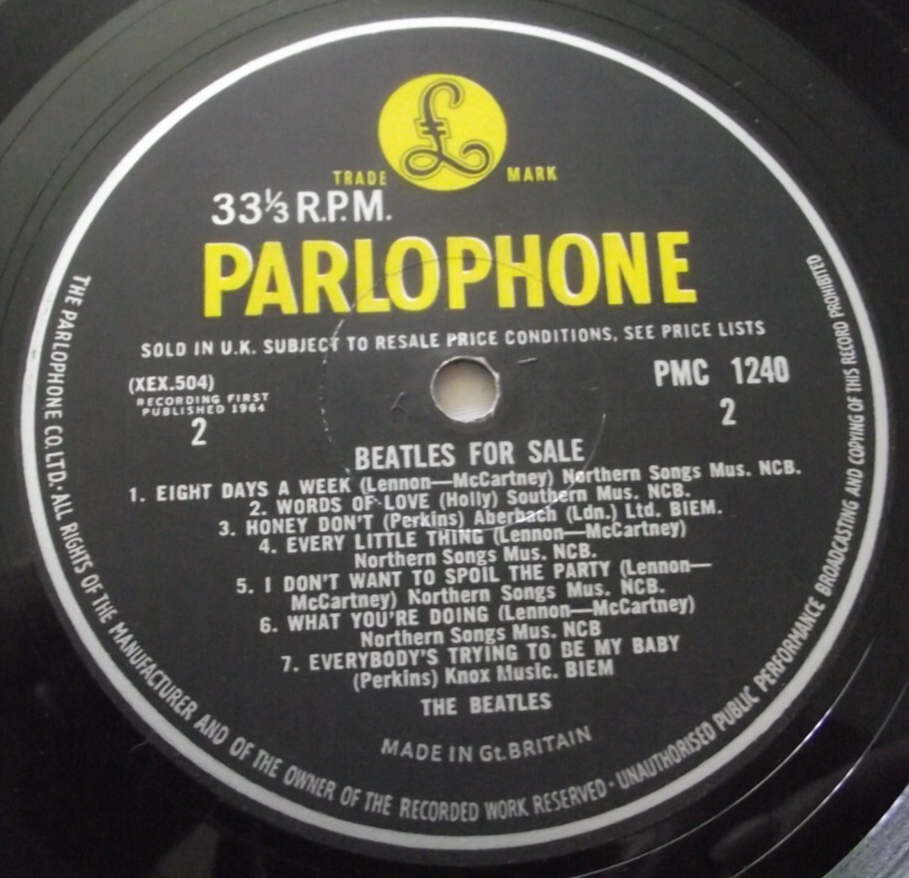 THE BEATLES ~ BEATLES FOR SALE ** 1964 UK Black/Yellow PARLOPHONE LP 4N ...