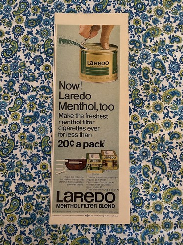 Vintage 1971 Laredo Menthol Tobacco Print Ad Make Fresh Filter ...