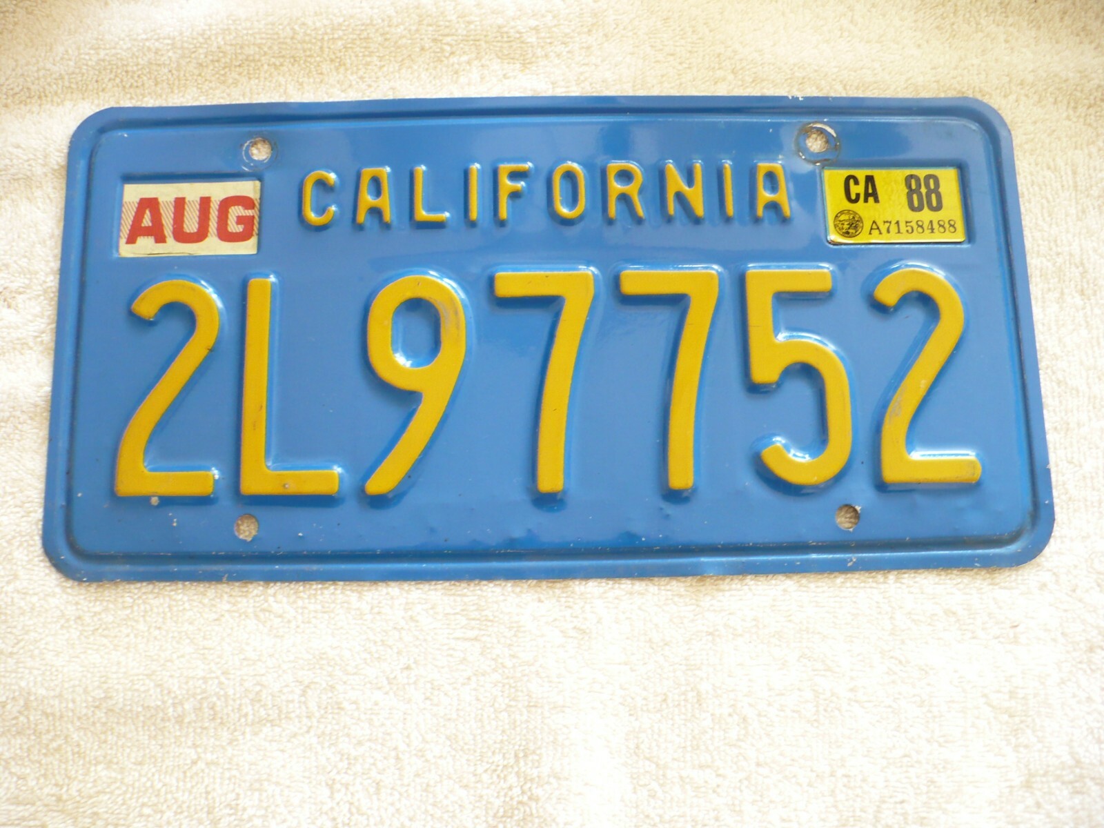 AAA- VINTAGE 1988 CALIFORNIA LICENSE PLATE #2L97752 (1 PLATE) #183 | eBay