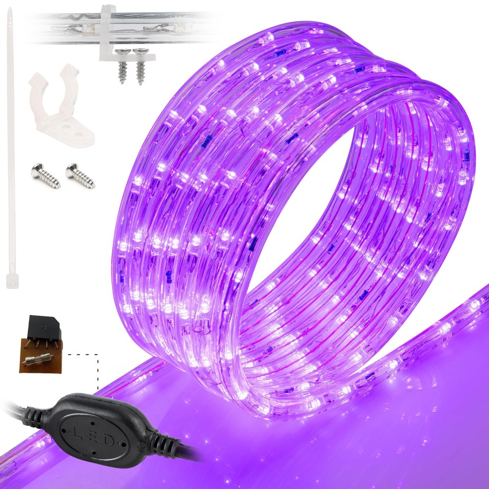 10' 20' 25' 50' 100' 150ft Outdoor LED Rope Light Water-Resistant ...