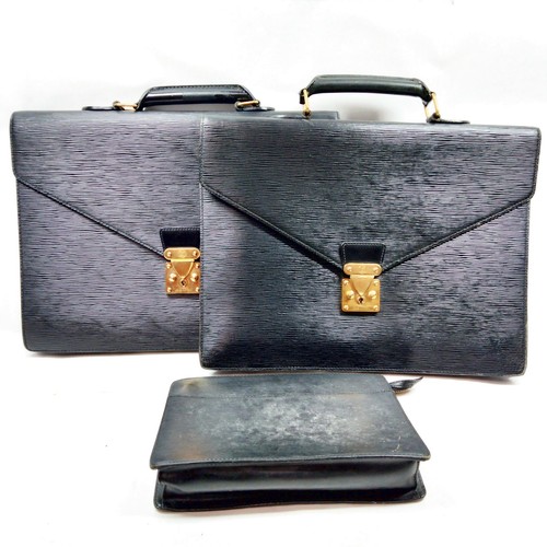 Louis Vuitton Clutch Business Bag 3 set Black Epi 5601159 | eBay