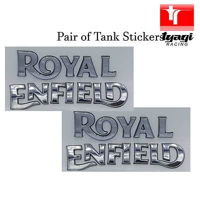 Silver Petrol Tank Enfield Bullet Fuel Embossed 3D Sticker Pair | eBay