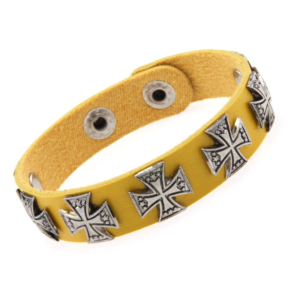 Punk Style Bracelet Personality Vintage Cross Snap Buckle Wrist Bangle ...