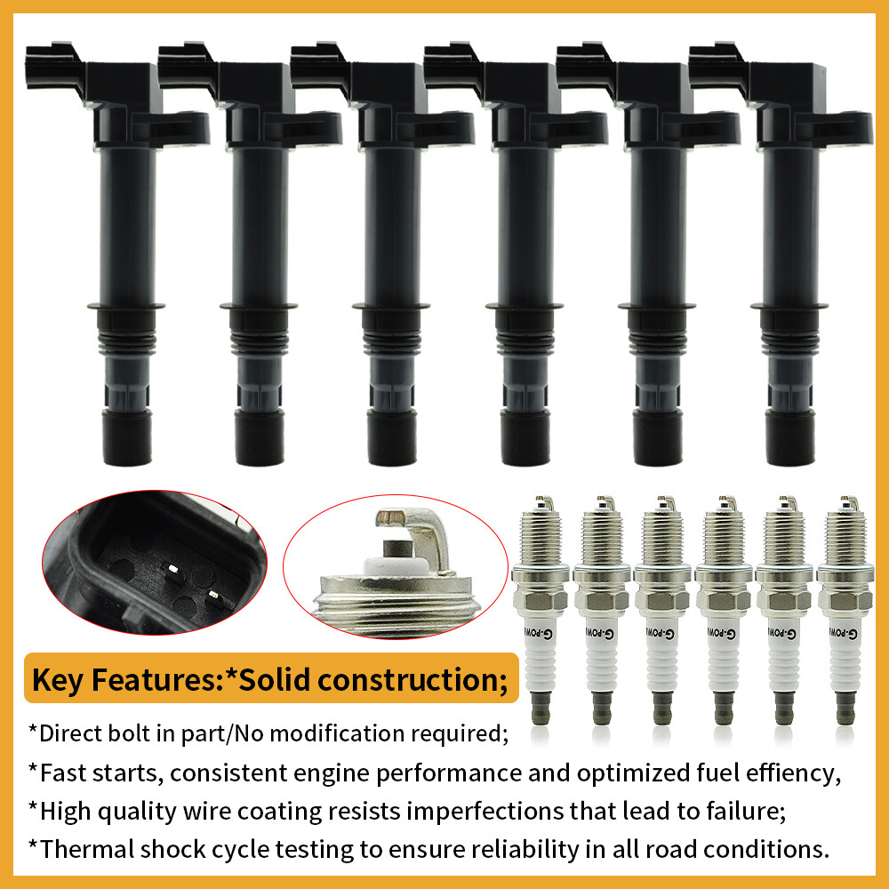 6pcs Ignition Coil UF270 and 6pcs Spark Plug for 2002-2008 Jeep Liberty ...