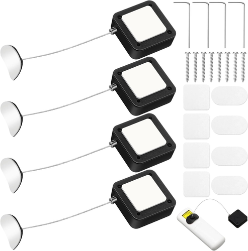 4 Pcs 6.5 Ft Retractable Security Cable Lock with Double Sided Adhesive ...