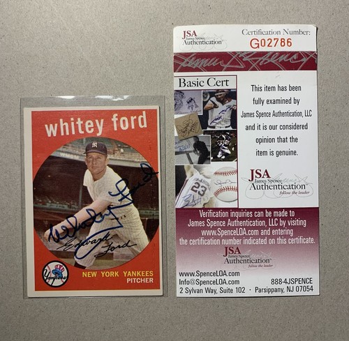 Rare 1959 WHITEY FORD Signed Topps Baseball Card-NEW YORK YANKEES - JSA ...