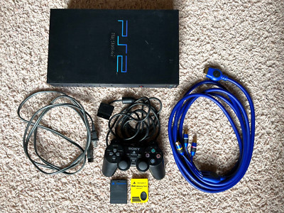 Sony PlayStation 2 PS2 Fat SCPH-30001 controller, memory cards, S-video ...