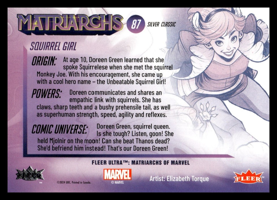 2024 Marvel Matriarchs 87 Squirrel Girl | eBay