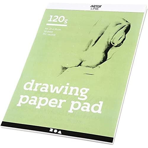 Drawing Paper Pad, A4 21x30 cm, 120 g, white, 30sheets 5707167726242 | eBay