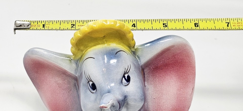Walt Disney Porcelain Dumbo Figurine Classic Pose Sitting with Big ...