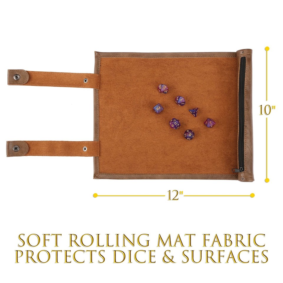 2 in 1 Leather Dice Mat Dice Tray for DND Dice, Scroll Dice Tray and ...