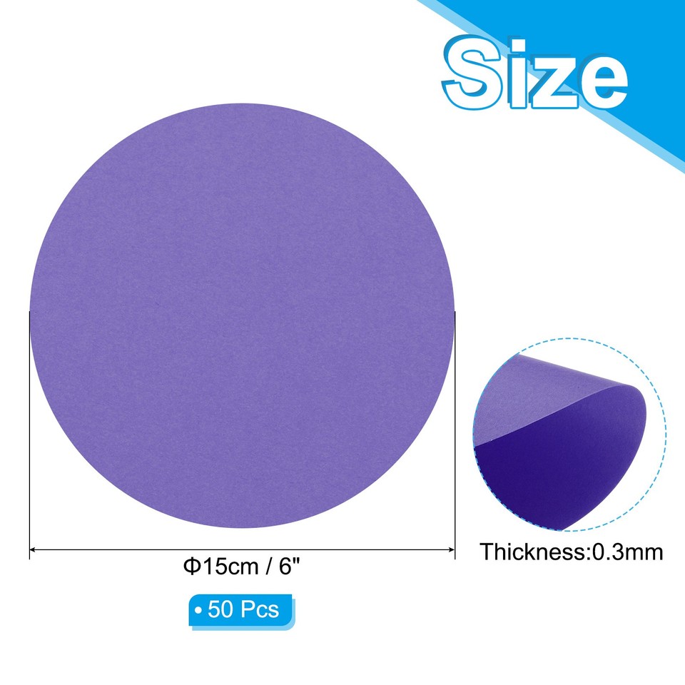 6inch Circle Card Stock, 50Pcs Cutouts Paper Thick Cardstock Coaster ...