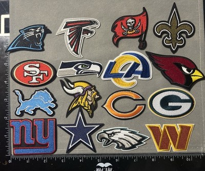 * 40 LOT * ALL NFL TEAMS LOGO 2-3” IRON ON PATCHES + 4 AFC, 4 NFC LOGOS ...