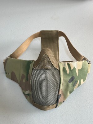 OCP Multicam Face Mask Shield w Metal Wire Mesh Military Face Guard ...