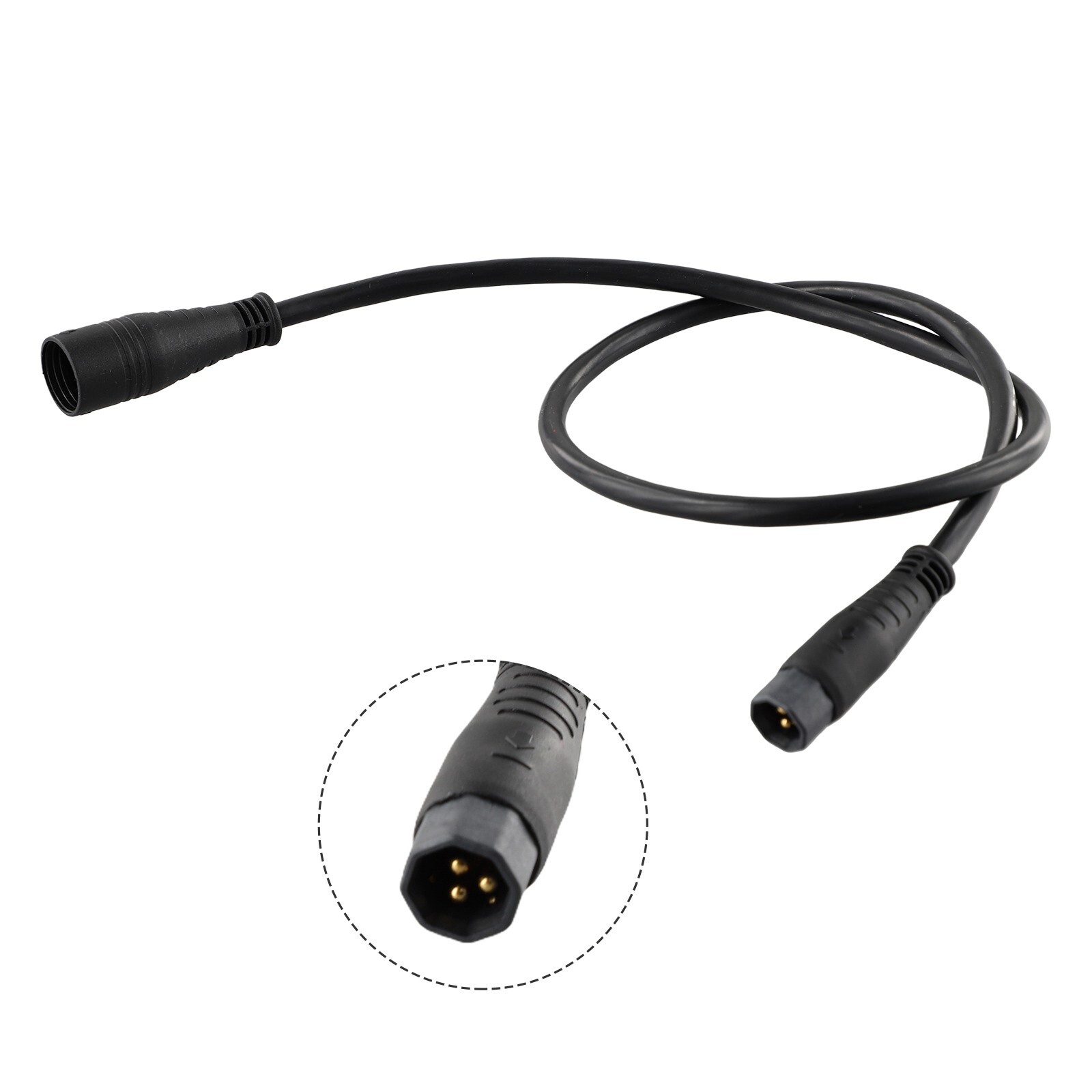 Waterproof 9 Pin Motor Extension Cable for EBike 1000W Julet Black 60cm ...