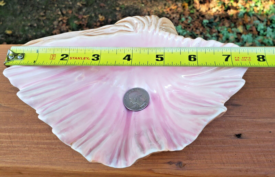 Vtg Ceramic Shell Set of 3 Pink Scalloped Nautical Beach Trinket Dish ...