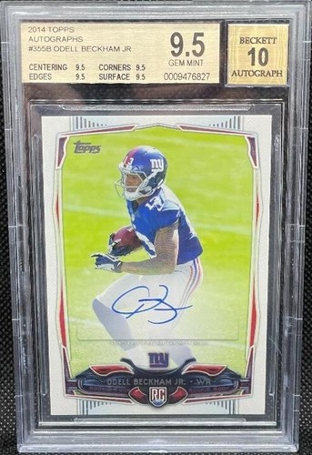 2014 Topps Odell Beckham Jr Variation Rookie On Card Auto Graded BGS 9. ...