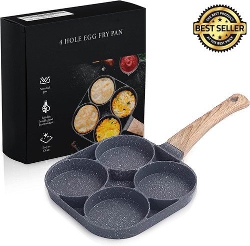 4 Hole Medical Stone Non-Stick Frying Pan Divided Egg Omelette Pancake ...