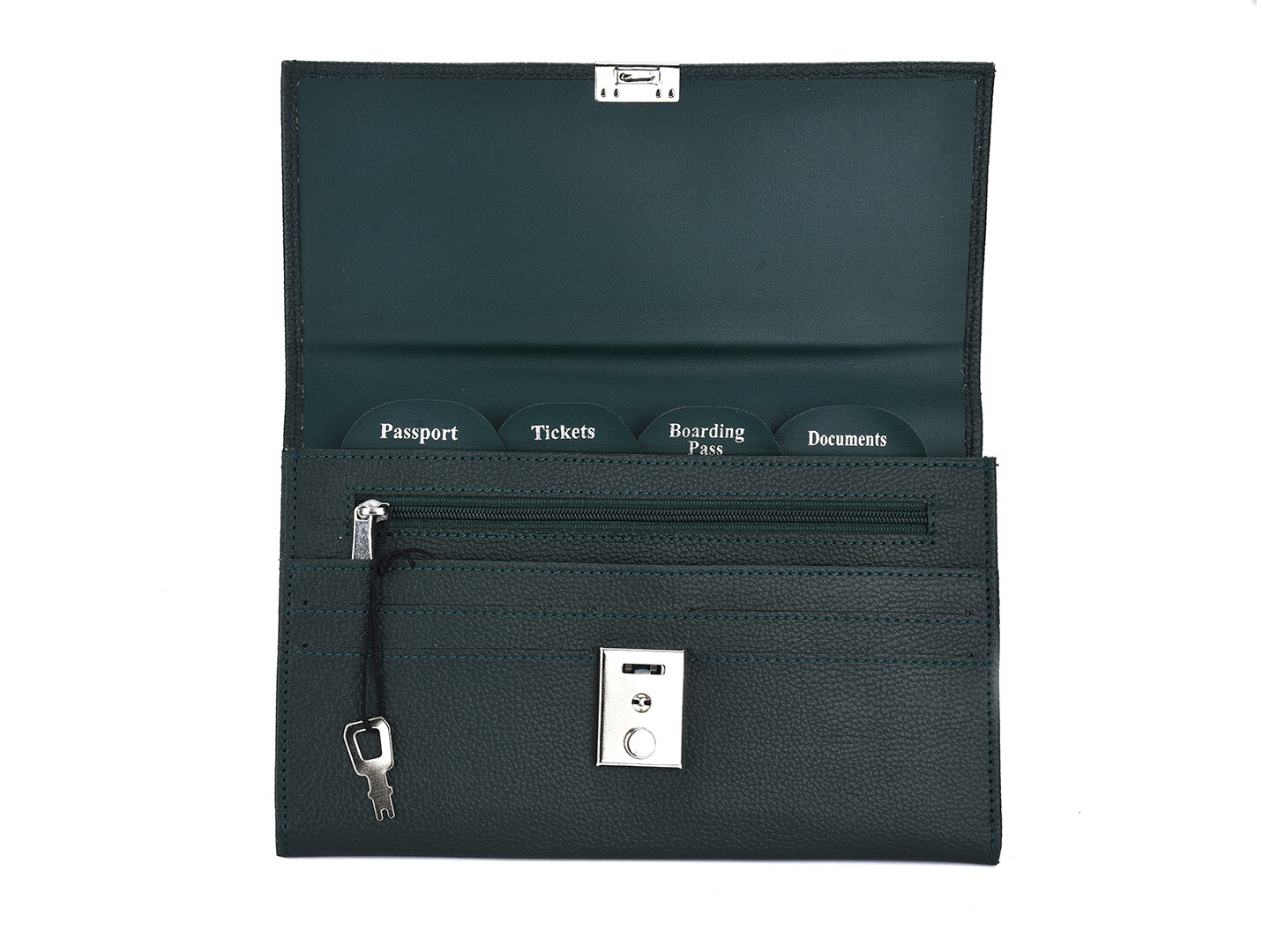 Leather TRAVEL Document WALLET ORGANISER with lock for Passport | eBay