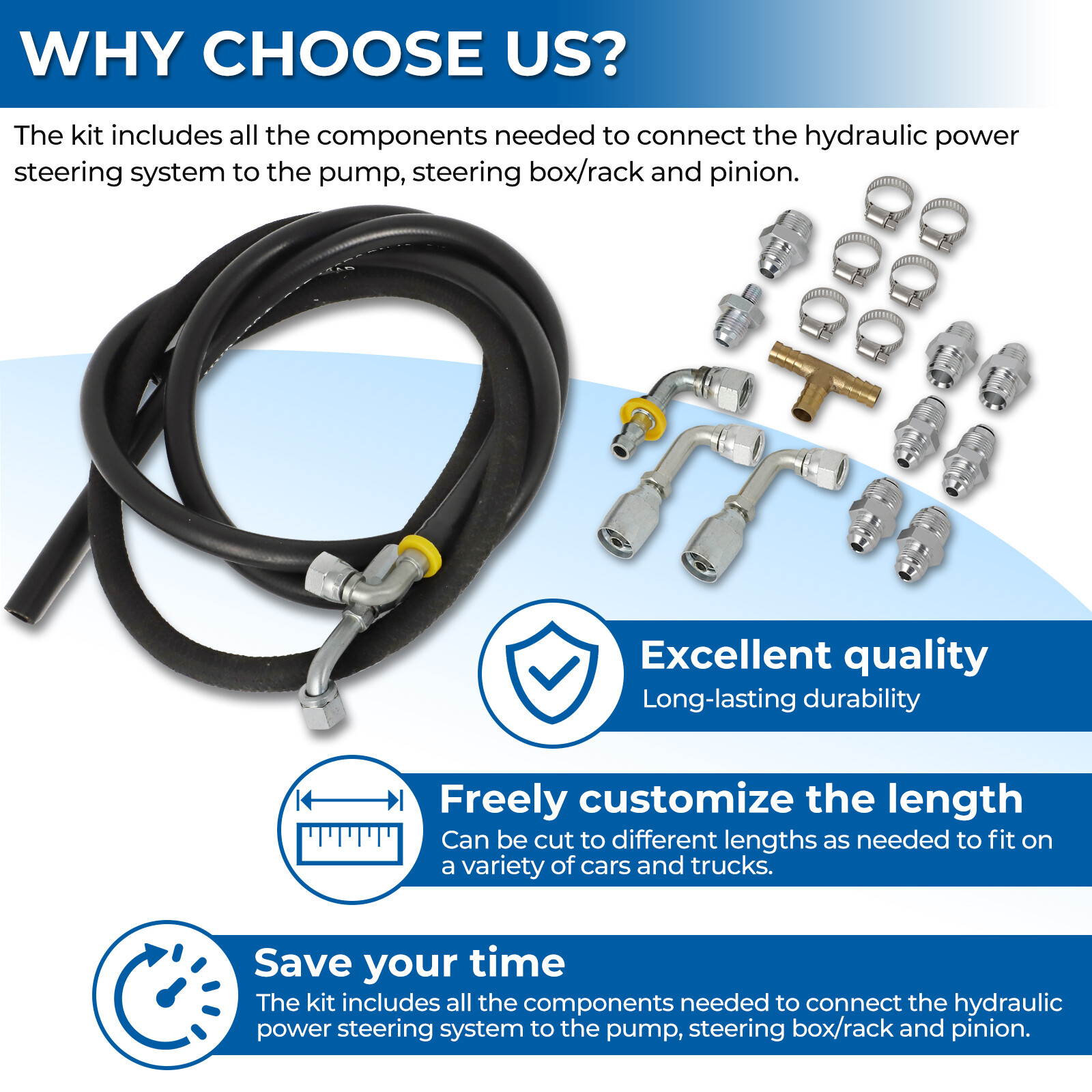 Universal For Hydroboost Power Brake Booster Steering Hose Hookup ...
