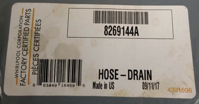 👀🌊8269144A HOSE-DRAIN WHIRLPOOL AUTHENTIC OEM PART NEW IN ORIGINAL ...
