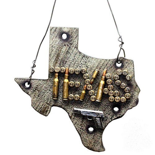 Texas Bullet Pistol Wood Shape Wall Decor 9 1/4x11 1/2in Rustic ...