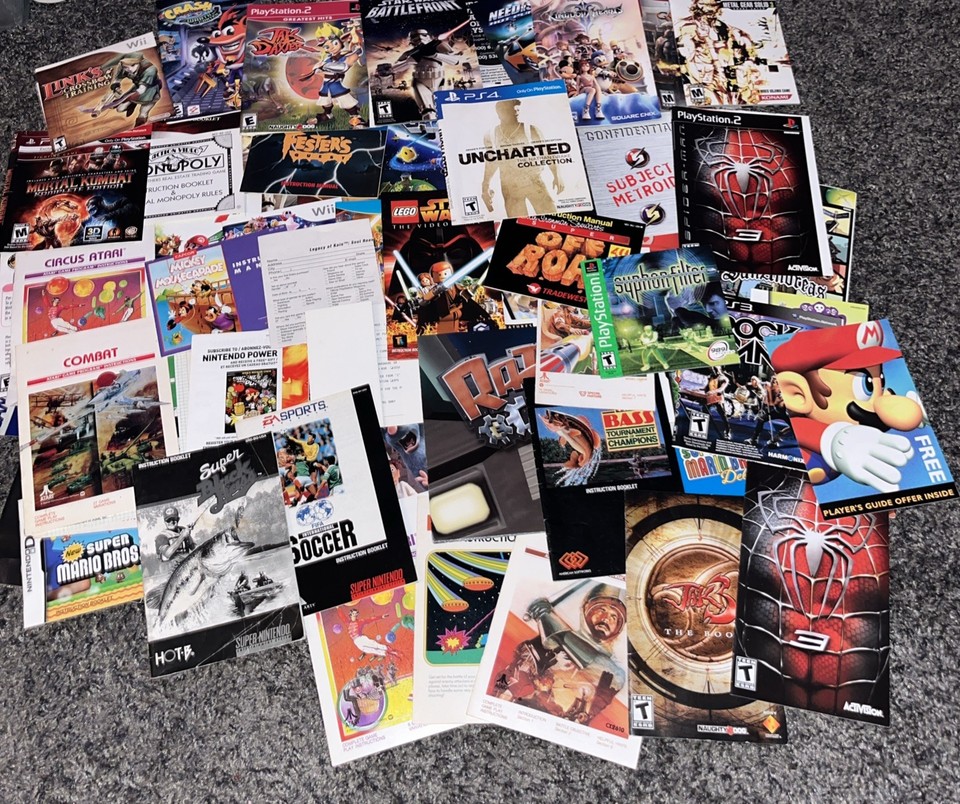 Huge Lot 150+ Video Game Instruction Manuals Inserts Covers Nintendo ...