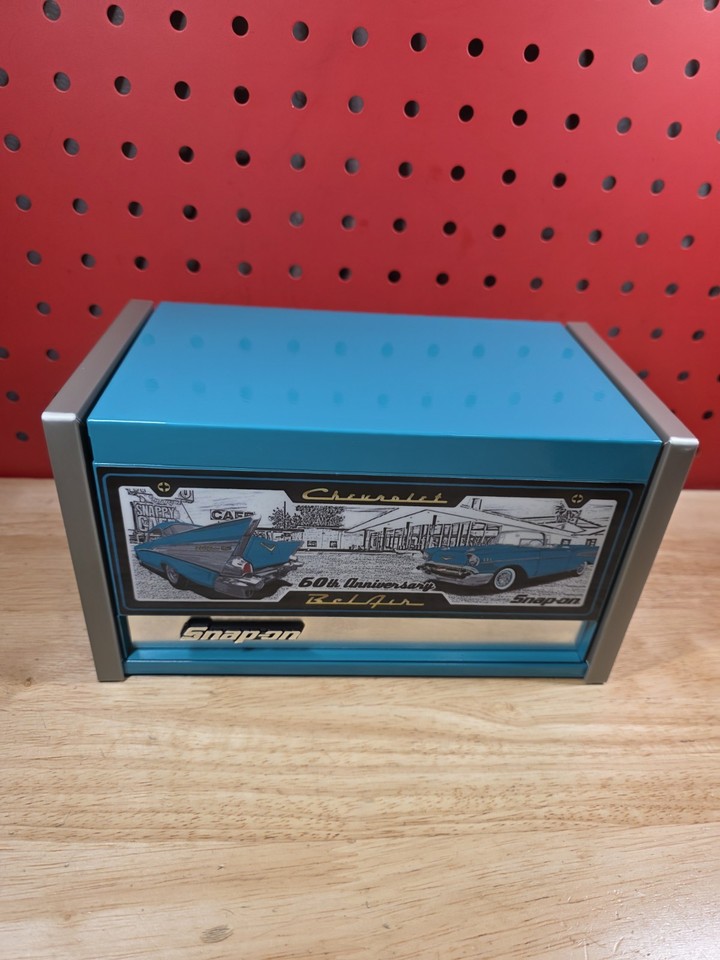 Snap-on Teal RARE 60th Anniversary Chevrolet BelAir Mini Micro Tool Box ...