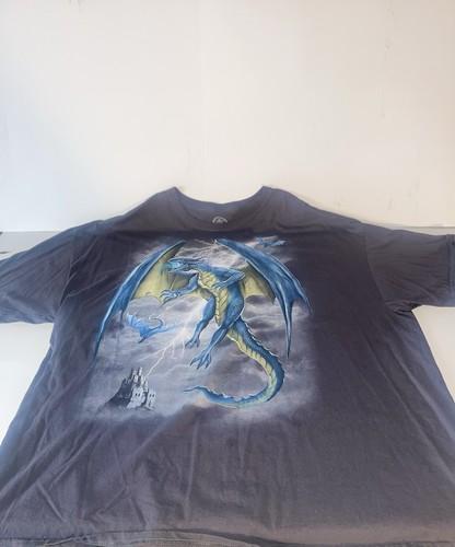 DOM Blue Dragon Shirt Mens XXXL Gray Short Sleeve Fantasy Castle | eBay