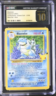 CGC 10 PRISTINE Blastoise 2021 Celebrations 2/102 Base Set Holo Pokemon ...