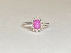 Vintage NOS 1970 Silver Linde Ruby Star Sapphire and Genuine Diamond ...