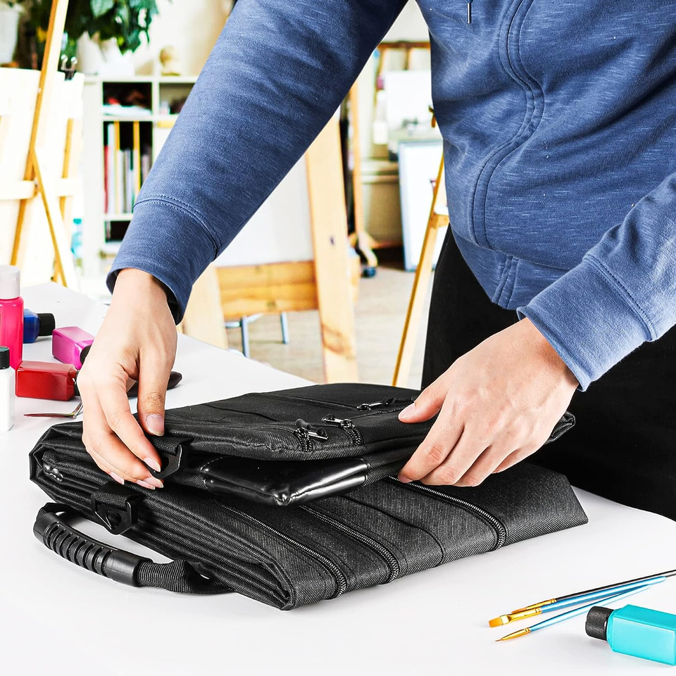 Light Weight Art Portfolio Bag 18X24 Black Art Canvas Portfolio Case w ...