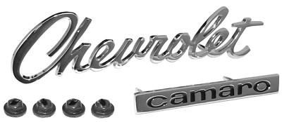 1967 CAMARO HEADER PANEL OR TRUNK LID EMBLEM "CHEVROLET CAMARO" # 67C ...