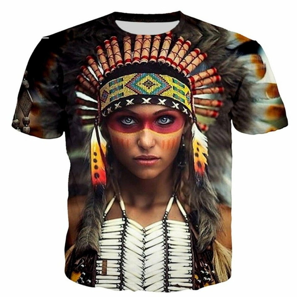 Native American Indian Woman Beauty 3D Print Tees Unisex Short Sleeve T ...