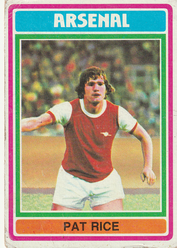 Topps Football Card 1976 Blue Back No. 212 Pat Rice Arsenal | eBay