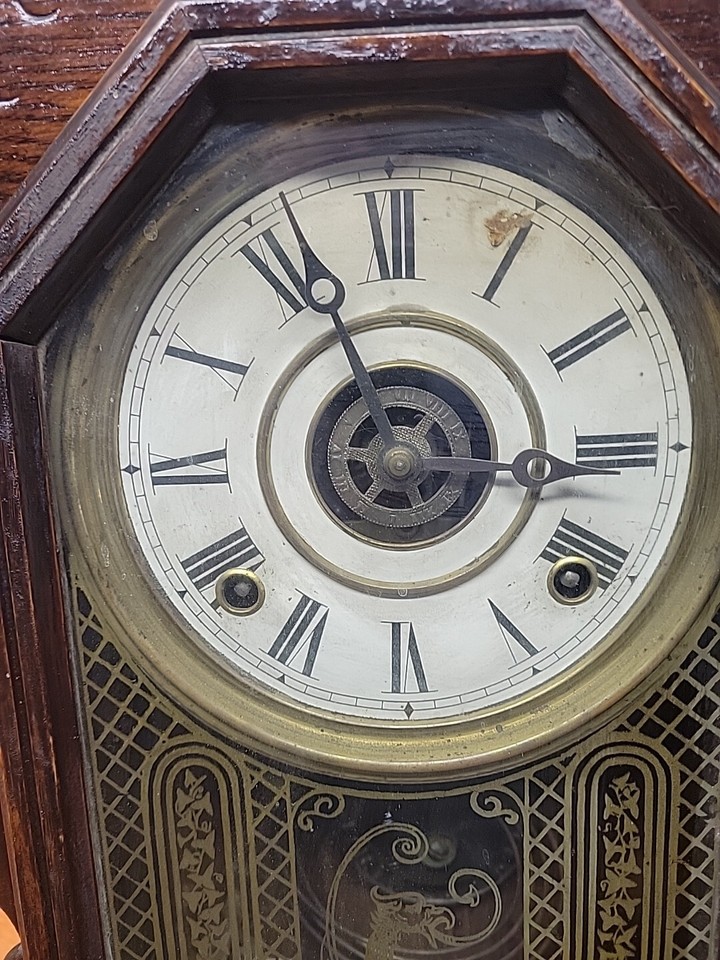 V•Antique Victorian Wood Clock Made by the Ingram Co. Bristol Conn Used ...