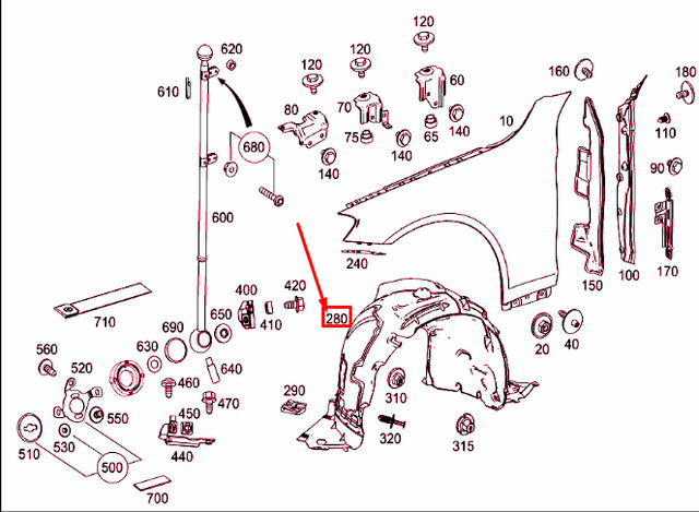 Mercedes-Benz S W222 Front Right Wheel House Covering A2226903302 ...