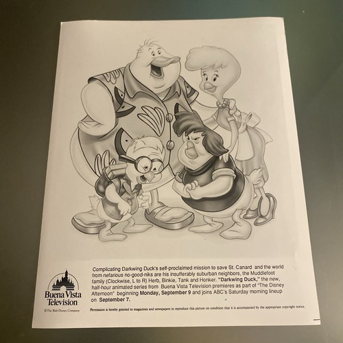 1992 Press Photo "Darkwing Duck" Cartoon Disney The Muddlefoot Family ...