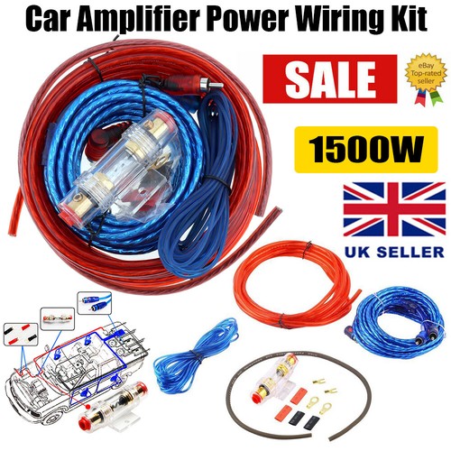 8GA Car Amplifier AMP Wiring Kit Audio Cable Subwoofer Sub RCA Power ...