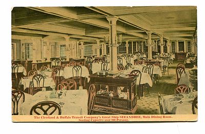 Vintage Postcard Cruise Line CLEVELAND & BUFFALO Ship SEEANDBEE Dining ...