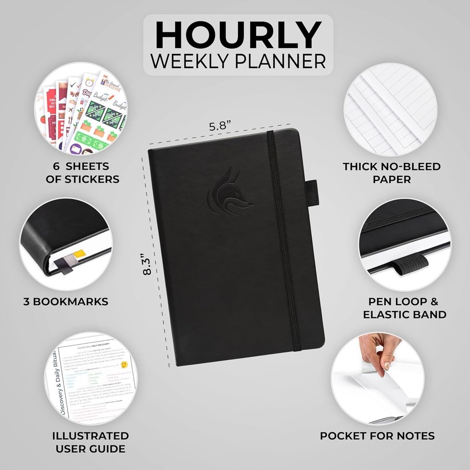 Planner Schedule – Undated Weekly & Monthly Life Planner with Time ...