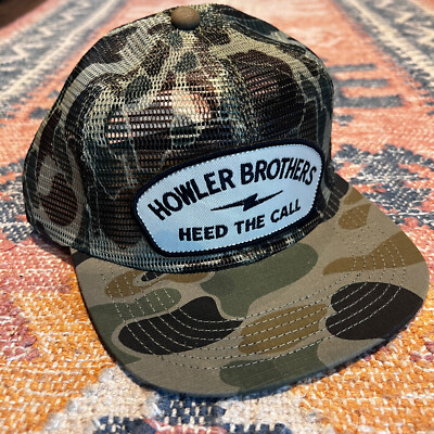 NWT Howler Brothers unstructured camo hat w/embroidered patch; retired ...