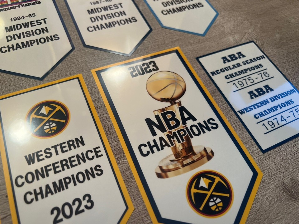 4 Sizes - Denver Nuggets Championship Division and Retired # DECAL ...